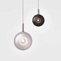 China JYLIGHTING Modern Minimalist Disc Pendant Lamp, Textured Glass & Iron Fixture for Bedroom Bedside and Hotel Vanity Lighting for sale