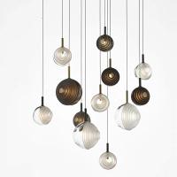 China JYLIGHTING Modern Minimalist Disc Pendant Lamp, Textured Glass & Iron Fixture for Bedroom Bedside and Hotel Vanity Lighting for sale