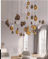 China JYLIGHTING Amber Diamond-Cut Glass Pendant Light with Brass-Plated Iron Top, Modern Cylindrical Hanging Lamp for Bar Counter & Restaurant Booth for sale