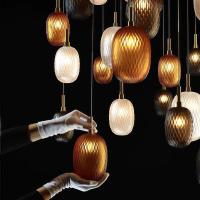 China JYLIGHTING Amber Diamond-Cut Glass Pendant Light with Brass-Plated Iron Top, Modern Cylindrical Hanging Lamp for Bar Counter & Restaurant Booth for sale