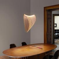 China JYLIGHTING Modern Abstract Leaf-Shaped Wood Pendant Light, Woven Wooden Strip Hanging Lamp for Living Room & Hotel Lobby Decor for sale