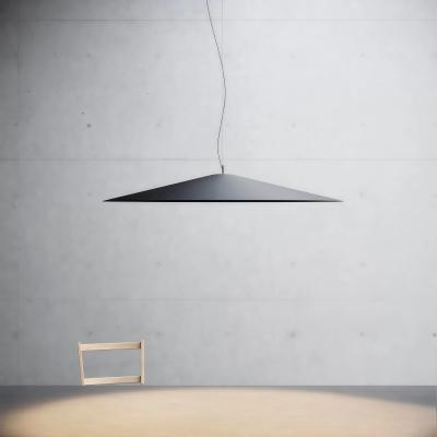China JYLIGHTING Matte Black Aluminum Conical Pendant Light, Minimalist Disc-Shaped LED Hanging Lamp for Modern Dining Tables & Office Desks for sale