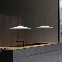 China JYLIGHTING Matte Black Aluminum Conical Pendant Light, Minimalist Disc-Shaped LED Hanging Lamp for Modern Dining Tables & Office Desks for sale