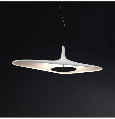 China JYLIGHTING Sleek Asymmetrical Disc Pendant Light, Matte Resin Glass & Inner Diffuser Suspension Lamp for Living Room and Office for sale