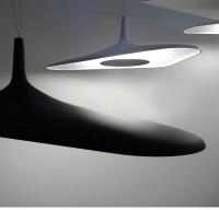 China JYLIGHTING Sleek Asymmetrical Disc Pendant Light, Matte Resin Glass & Inner Diffuser Suspension Lamp for Living Room and Office for sale