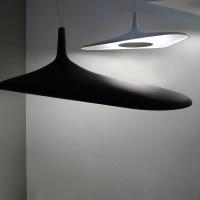 China JYLIGHTING Sleek Asymmetrical Disc Pendant Light, Matte Resin Glass & Inner Diffuser Suspension Lamp for Living Room and Office for sale