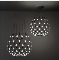 China JYLIGHTING Geometric Mesh Pendant Light, Iron Frame & Two-Tone Acrylic Spherical Chandelier for Stairwell and High Ceiling Spaces for sale