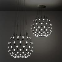 China JYLIGHTING Geometric Mesh Pendant Light, Iron Frame & Two-Tone Acrylic Spherical Chandelier for Stairwell and High Ceiling Spaces for sale