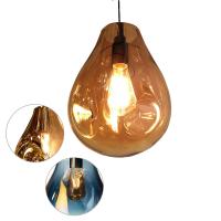 China JYLIGHTING Reflective Teardrop Pendant Light, Dimpled Gold Glass & Iron Fixture for Dining Table and Bar Counter for sale