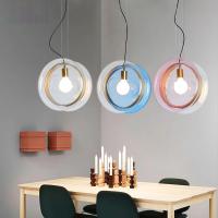 China JYLIGHTING Layered Glass Disc Pendant Light, Colorful Transparent Shade & Stainless Steel Fixture for Bar and Bedroom for sale