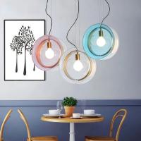 China JYLIGHTING Layered Glass Disc Pendant Light, Colorful Transparent Shade & Stainless Steel Fixture for Bar and Bedroom for sale