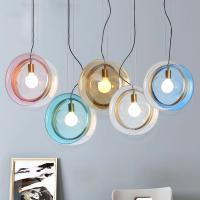China JYLIGHTING Layered Glass Disc Pendant Light, Colorful Transparent Shade & Stainless Steel Fixture for Bar and Bedroom for sale