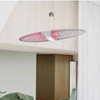 China JYLIGHTING Contemporary Oval Aluminum Chandelier, Gradient Purple Ribbed Hanging Light for Living Rooms & Hotel Lobbies for sale