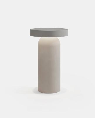China JYLIGHTING Modern Cylindrical Concrete Desk Lamp, Dimmable Mushroom-Style Ambient Light for Home & Office for sale