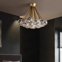 China JYLIGHTING Luxury Smoky Crystal Ceiling Light, 10-Head Full Brass Chandelier for Dining Room and Hotel Lobby for sale