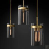 China JYLIGHTING Contemporary Single-Bulb Pendant Lamp, Brass Fixture with Clear Cylinder Glass Shade for Dining and Bar Lighting for sale