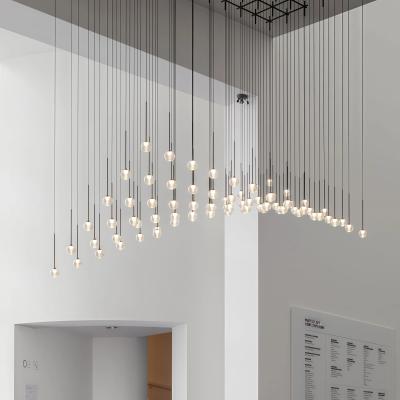 China JYLIGHTING Contemporary Bubble Chandelier, Adjustable Iron Suspension Wire with Frosted Acrylic Globes for Commercial Spaces for sale