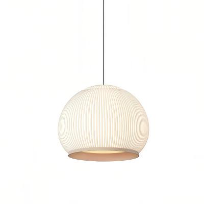 China JYLIGHTING Modern Dome Pendant Light, ABS Ribbed Shade with Carbon Steel Suspension for Dining Room & Bedroom for sale