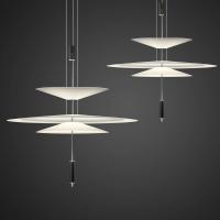 China JYLIGHTING Modern Tiered Disc Pendant Light, Aluminum & Frosted Acrylic LED Chandelier for Living Room & Dining Area for sale