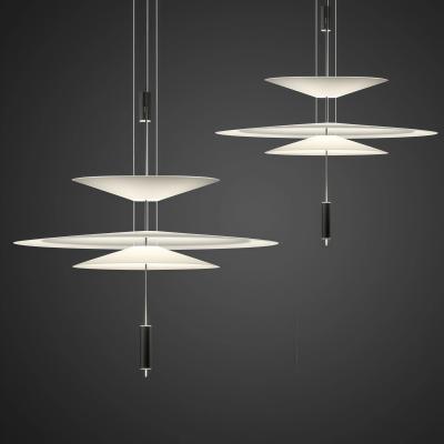 China JYLIGHTING Modern Tiered Disc Pendant Light, Aluminum & Frosted Acrylic LED Chandelier for Living Room & Dining Area for sale