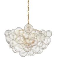 China JYLIGHTING Contemporary Textured Glass Pendant Light, Gold Iron Chain Suspension Chandelier for High Ceiling Lobby for sale