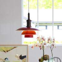 China JYLIGHTING Mid-Century Modern Multi-Layer Aluminum Pendant Lamp, Red PH-Style Hanging Light for Cafe and Living Room for sale
