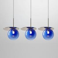China JYLIGHTING Modern Globe Glass Pendant Light, Gold-Tone Iron Disc Fixture, Soft Glow Suspension Lamp for Bedroom & Dining Room for sale