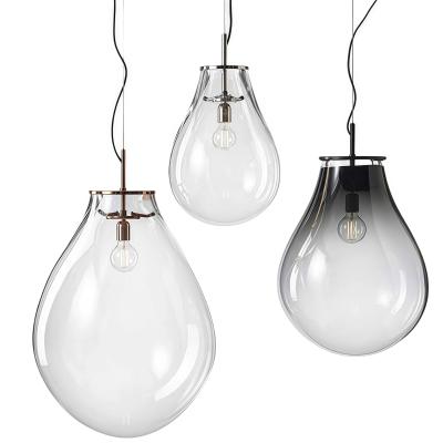China JYLIGHTING Modern Teardrop Glass Pendant Light, Iron Fixture Hanging Lamp, Clear & Gradient Options for Kitchen & Dining for sale
