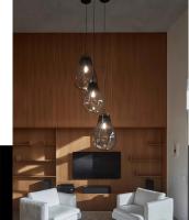 China JYLIGHTING Modern Teardrop Glass Pendant Light, Iron Fixture Hanging Lamp, Clear & Gradient Options for Kitchen & Dining for sale