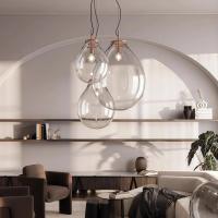 China JYLIGHTING Modern Teardrop Glass Pendant Light, Iron Fixture Hanging Lamp, Clear & Gradient Options for Kitchen & Dining for sale