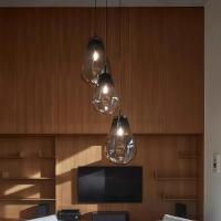 China JYLIGHTING Modern Teardrop Glass Pendant Light, Iron Fixture Hanging Lamp, Clear & Gradient Options for Kitchen & Dining for sale