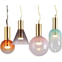 China JYLIGHTING Vibrant Gradient Glass Pendant Lights, Iron Fixture, Multi-Shape Suspension Lamps for Kitchen & Dining for sale