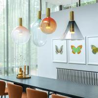 China JYLIGHTING Vibrant Gradient Glass Pendant Lights, Iron Fixture, Multi-Shape Suspension Lamps for Kitchen & Dining for sale