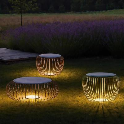 China JYLIGHTING Outdoor LED Garden Floor Lamp, Galvanized Steel Cage & Tempered Glass, Weatherproof Landscape Light for Patio & Lawn for sale