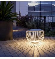 China JYLIGHTING Outdoor LED Garden Floor Lamp, Galvanized Steel Cage & Tempered Glass, Weatherproof Landscape Light for Patio & Lawn for sale
