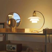 China JYLIGHTING Retro Metal & Opal Glass Table Lamp, Adjustable Task Desk Light with Dimmer for Home Office & Bedroom for sale