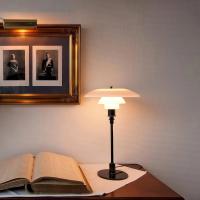 China JYLIGHTING Modern Multi-Tier Glass & Aluminum Table Lamp, Dimmable LED Desk Light for Bedroom & Living Room for sale