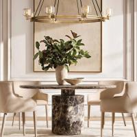 China JYLIGHTING Modern 6-Light Brass & Crystal Wagon Wheel Chandelier, Circular Pendant Light for Dining & Living Room for sale