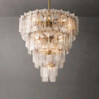 China JYLIGHTING Tiered Smoke Glass & Iron Chandelier, 4-Tier Modern Statement Pendant Light for Living Room & Foyer for sale