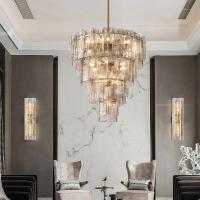 China JYLIGHTING Tiered Smoke Glass & Iron Chandelier, 4-Tier Modern Statement Pendant Light for Living Room & Foyer for sale