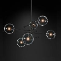 China JYLIGHTING Modern 8-Light Gold Iron & Smoke Glass Sputnik Chandelier, Branching Pendant Light for Living Room & Dining Room for sale