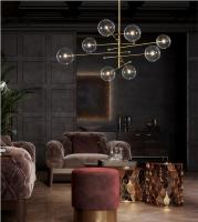 China JYLIGHTING Modern 8-Light Gold Iron & Smoke Glass Sputnik Chandelier, Branching Pendant Light for Living Room & Dining Room for sale