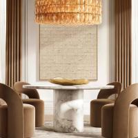 China JYLIGHTING Modern Amber Glass & Gold Iron Chandelier, 4-Tier Drum Pendant Light for Dining & Living Room for sale