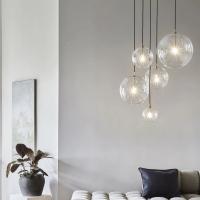 China JYLIGHTING Modern 5-Light Clear Glass Globe Cluster Pendant, Adjustable Multi-Size Bubble Chandelier for Kitchen Island & Dining Area for sale