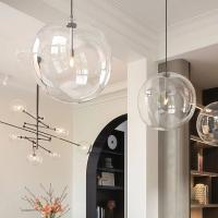 China JYLIGHTING Modern 5-Light Clear Glass Globe Cluster Pendant, Adjustable Multi-Size Bubble Chandelier for Kitchen Island & Dining Area for sale
