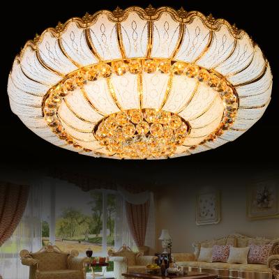 China Modern Style Luxury Hotel Lobby Living Room Crystal Lamp Round Crystal Lamp Bedroom LED Ceiling Lamp for sale