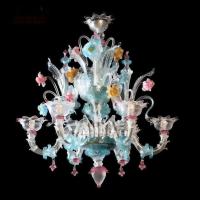 China JYLIGHTING Multi-Tier Murano-Style Floral Glass Chandelier, Handcrafted Colorful Glass Statement Light for Grand Hall & Ballroom for sale