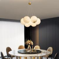 China JYLIGHTING Modern 19-Light Alabaster & Brass Cluster Chandelier, Globe Pendant Light for Living Room & Foyer for sale