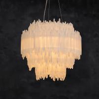 China JYLIGHTING Modern Linear Natural Quartz & Crystal Chandelier, Long Rectangular Pendant Light for Kitchen Island & Dining Room for sale