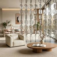 China JYLIGHTING Modern Multi-Tier Stainless Steel & Transparent Glass Pendant Light, Customizable Vertical Chandelier for Living Room & Hotel Lobby for sale